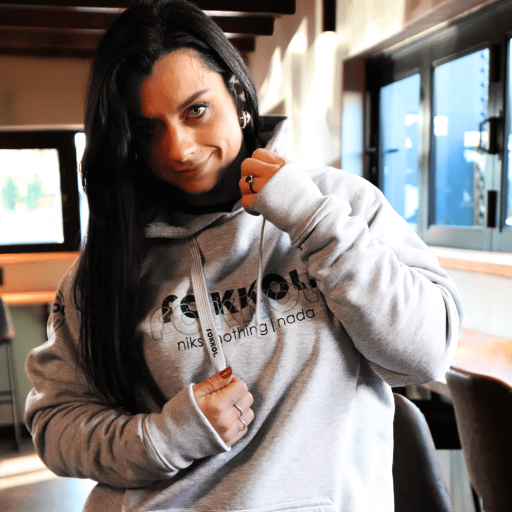 HOODIE UNISEX - GRYS - SKULL fOKKOL LIMITS - fOKKOL