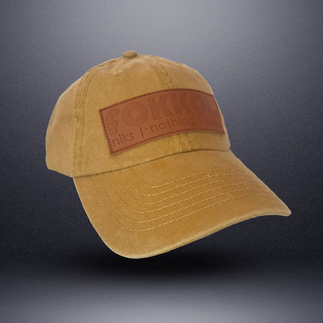 Leather Patch Cap - Mustard Wax Wash - fOKKOL