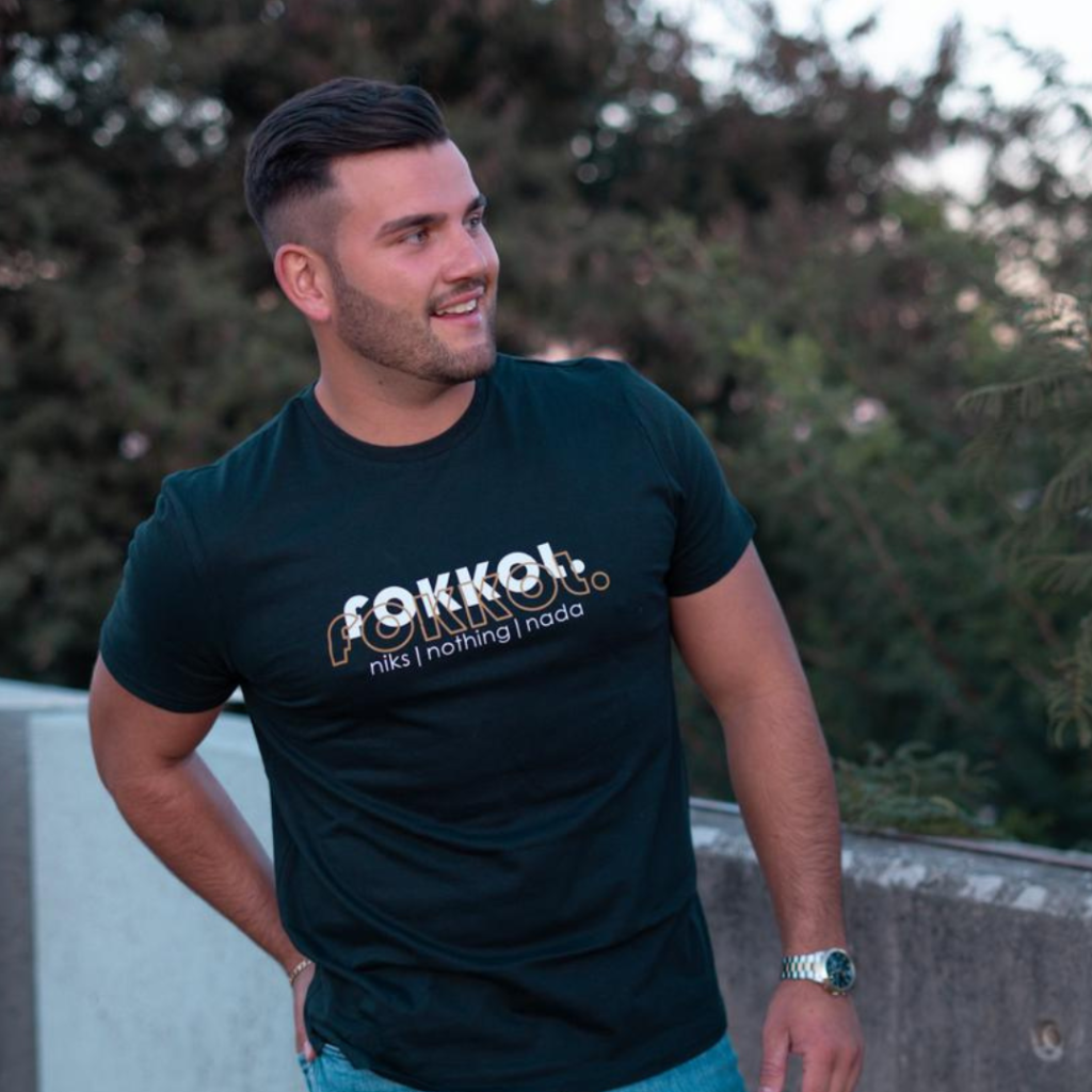 T-SHIRT UNISEX - SWART - GEFOK MAAR GEFOKUS - fOKKOL